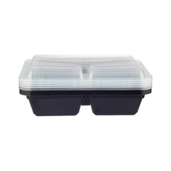 Black Base Rectangular Microwavable Compartment Container with Lids 5 – hotpackwebstore.com