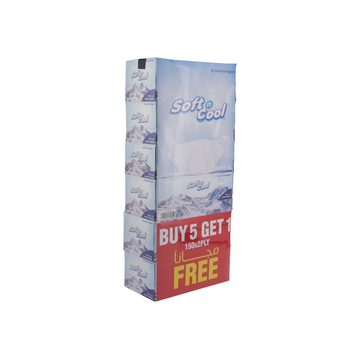 Soft n Cool Facial Tissue 200 Sheets x 2 Ply 5 Boxes + 150 sheets x 2 ...