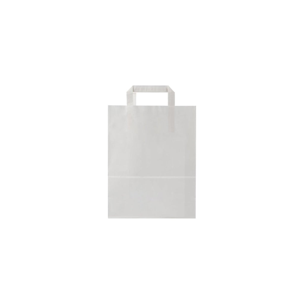 White Flat Handle Paper Bag – hotpackwebstore.com